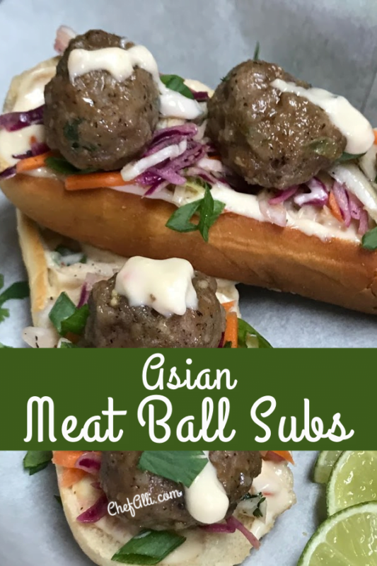 Asian Meatball Sub Sandwiches - ChefAlli.com
