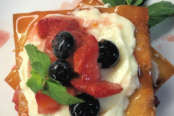 Summer Berry Napoleons with Honey-Baked Wonton Wrappers - Chef Alli
