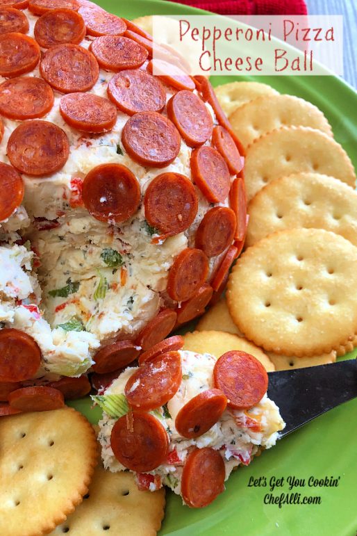 Pepperoni Pizza Cheese Ball - ChefAlli.com