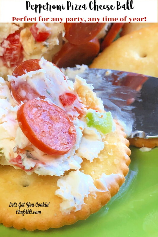 Pepperoni Pizza Cheese Ball - ChefAlli.com