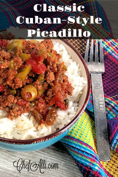 Classic Cuban-Style Picadillo Over Rice - Chef Alli
