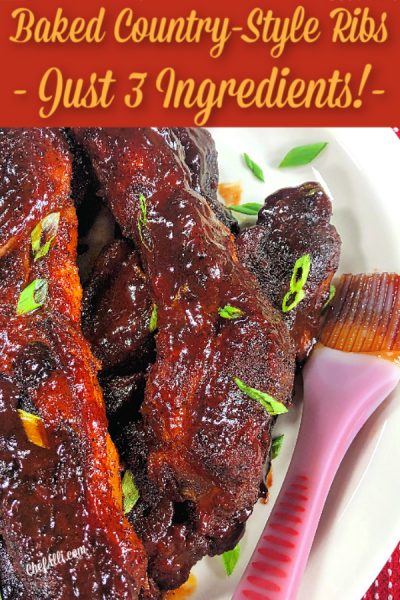 3-Ingredient Baked Country-Style Sticky Ribs - Chef Alli