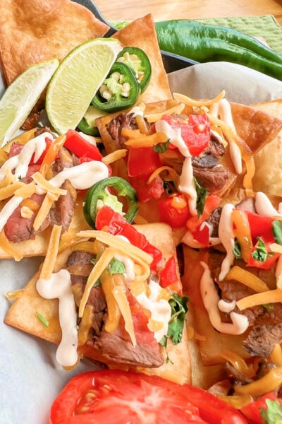 Sizzle Steak Sheet Pan Nachos - Chef Alli