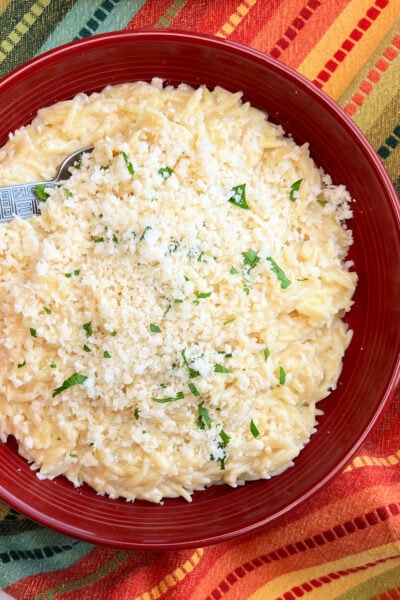Cheesy Orzo Pasta - Chef Alli